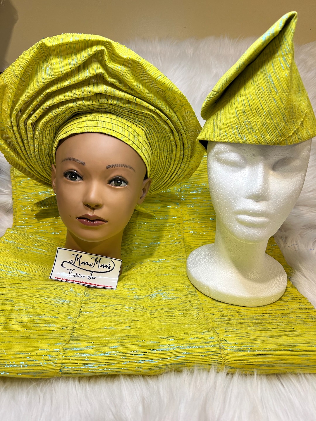 Aso Oke Nigerian Auto Gele Complete Couple Bridal Set, Nigeria Wedding ...