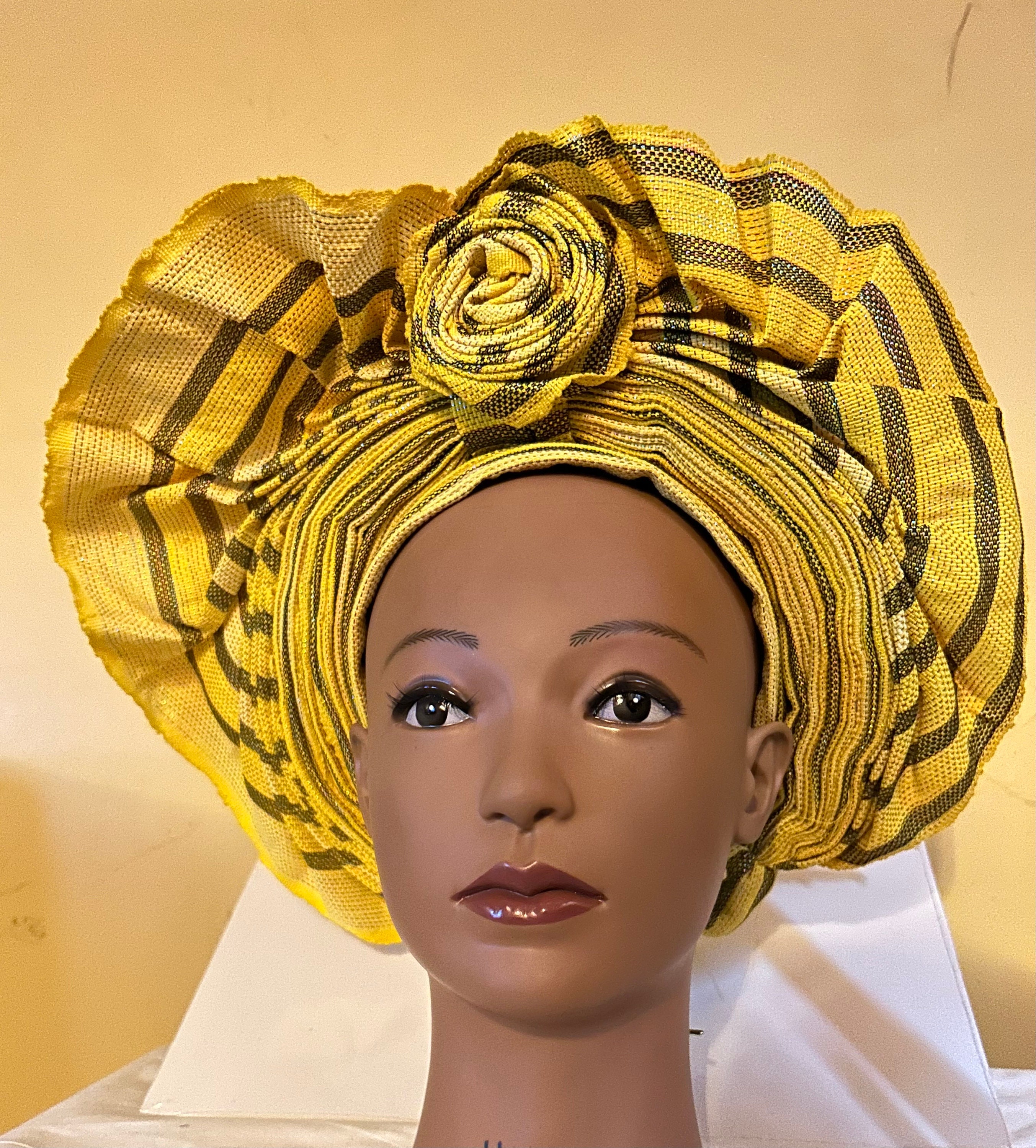 Aso Oke Nigeria Auto Gele, Ready to Wear Gele, African Hat, Traditional ...