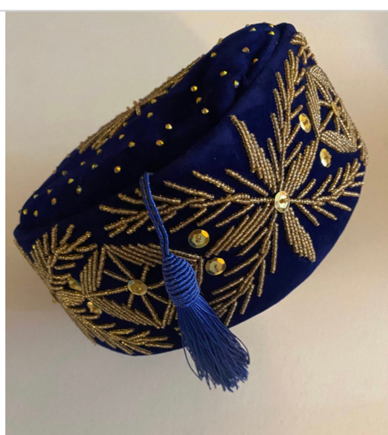 Beaded Ozo Cap Velvet/suede Igbo Cap, Nigerian Men Hat, African Men Hat ...