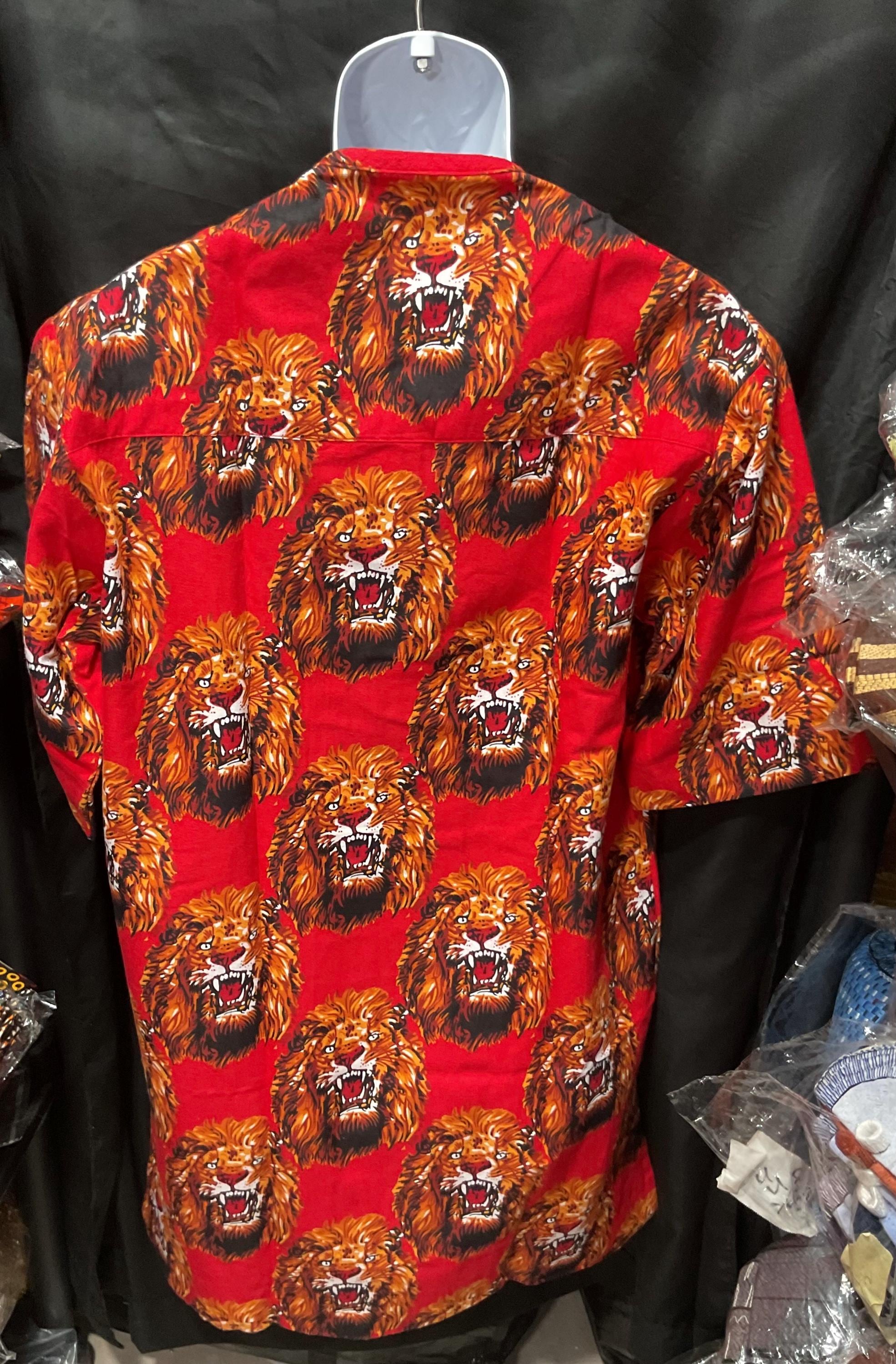 RED/ORANGE Velvet Isi Agu Shirt: Igbo Tiger Head Outfit - Etsy