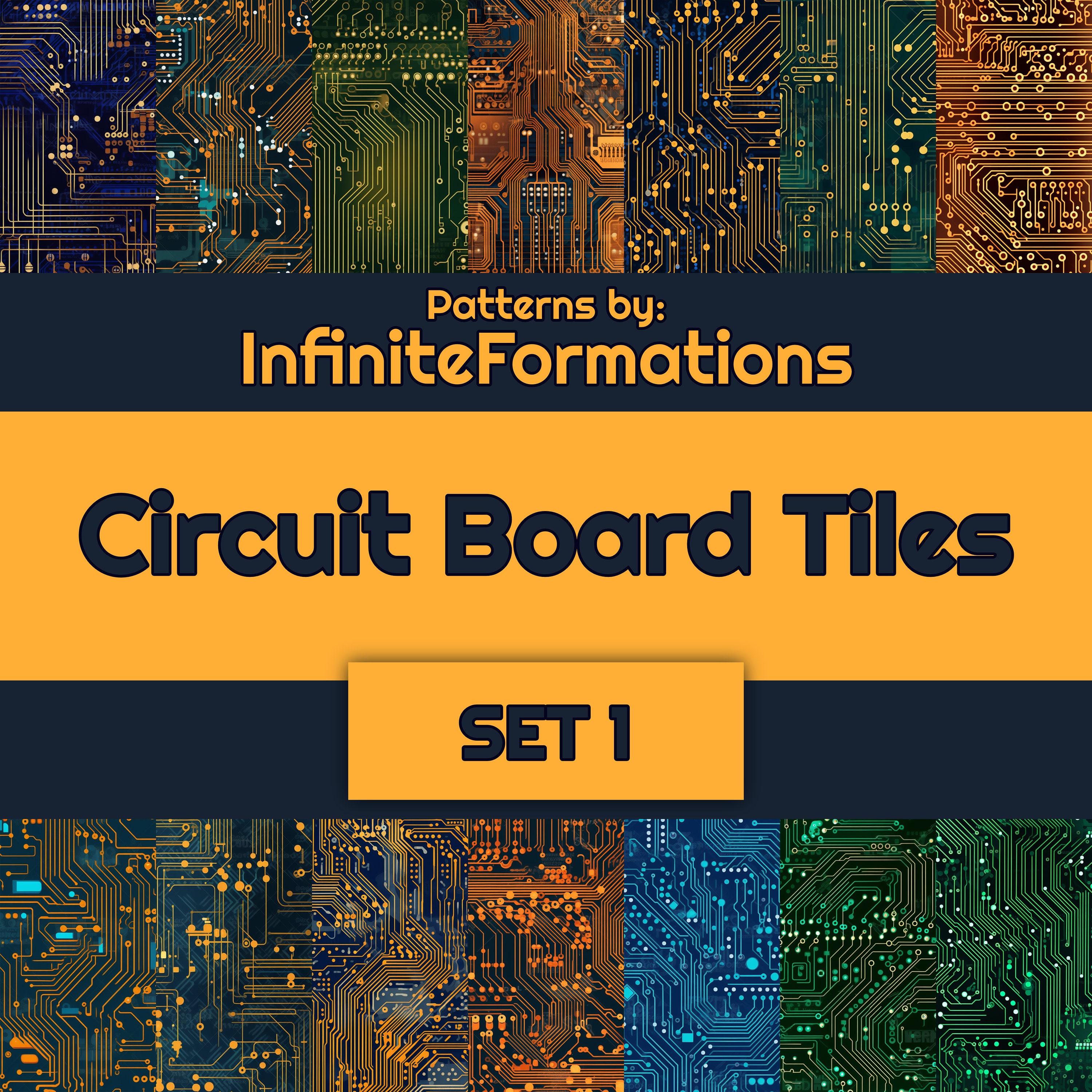 Circuit Board Pattern Tile
