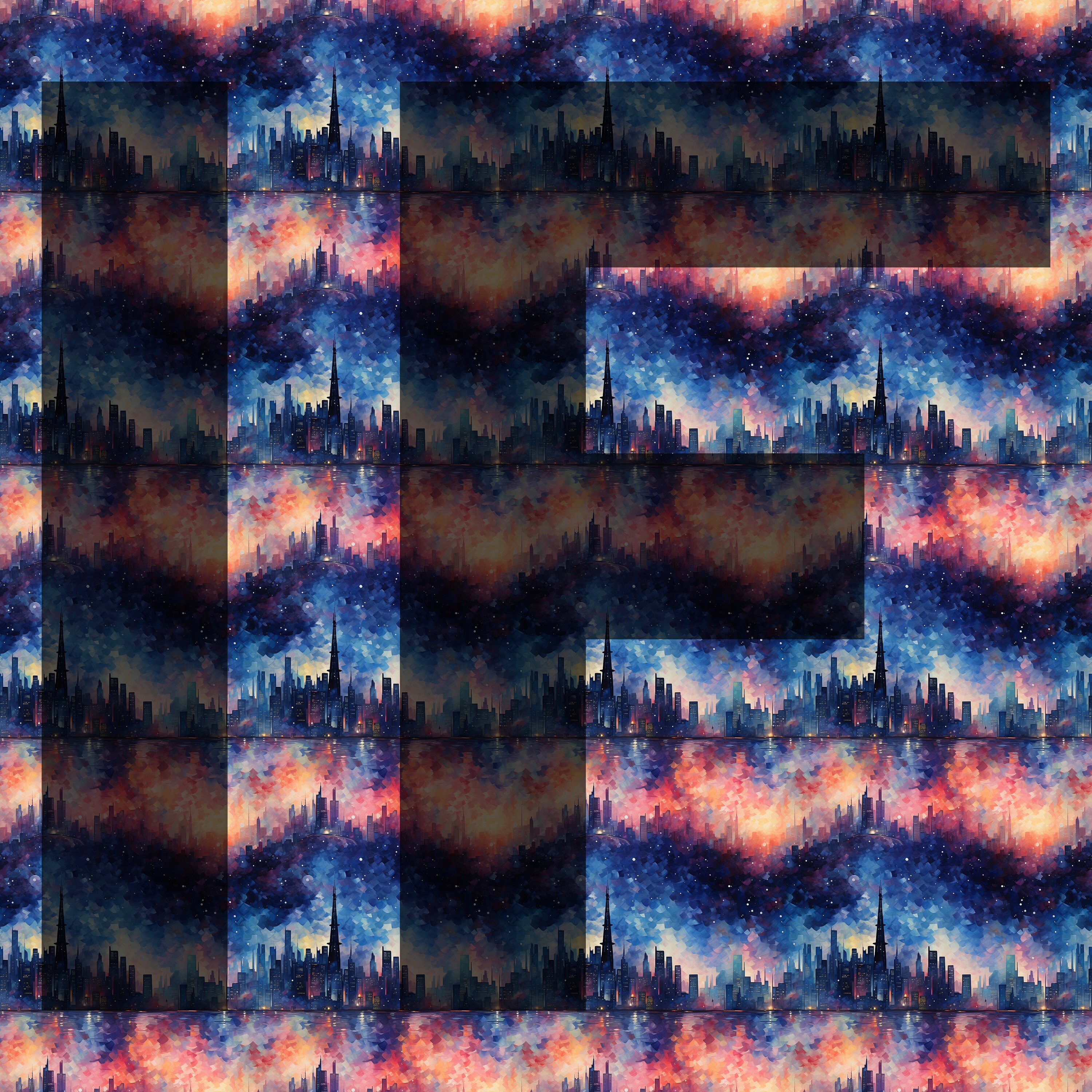 Dreamy Skyline Tiles Set 1 14 Bundle Pack Tile Patterns Instant ...