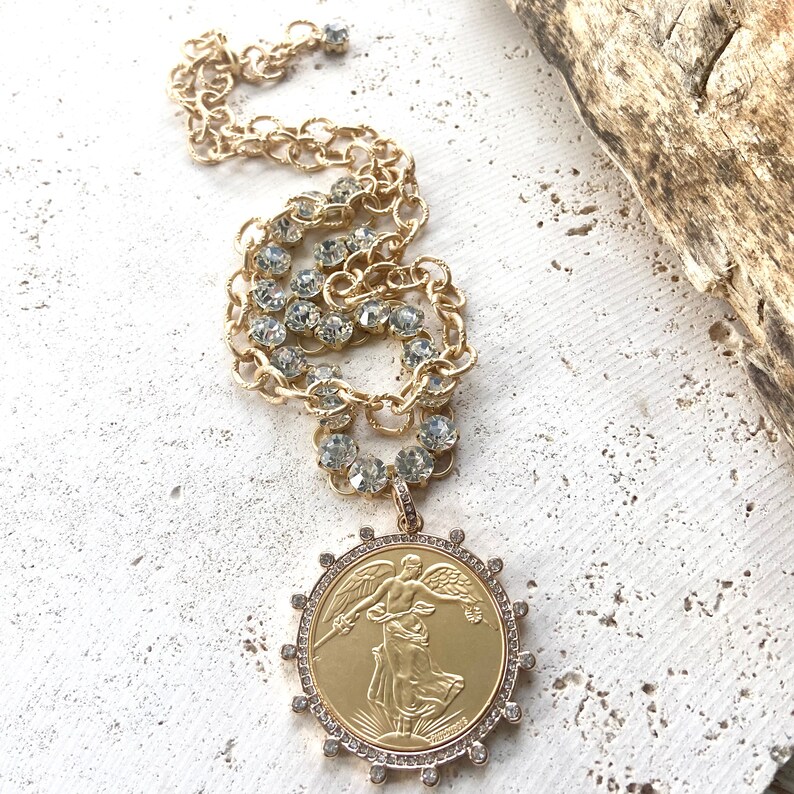 Angel French Coin Necklace - Etsy