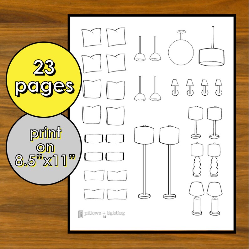 Living Room Printable Coloring Book Pages Sheets Instant Digital PDF ...
