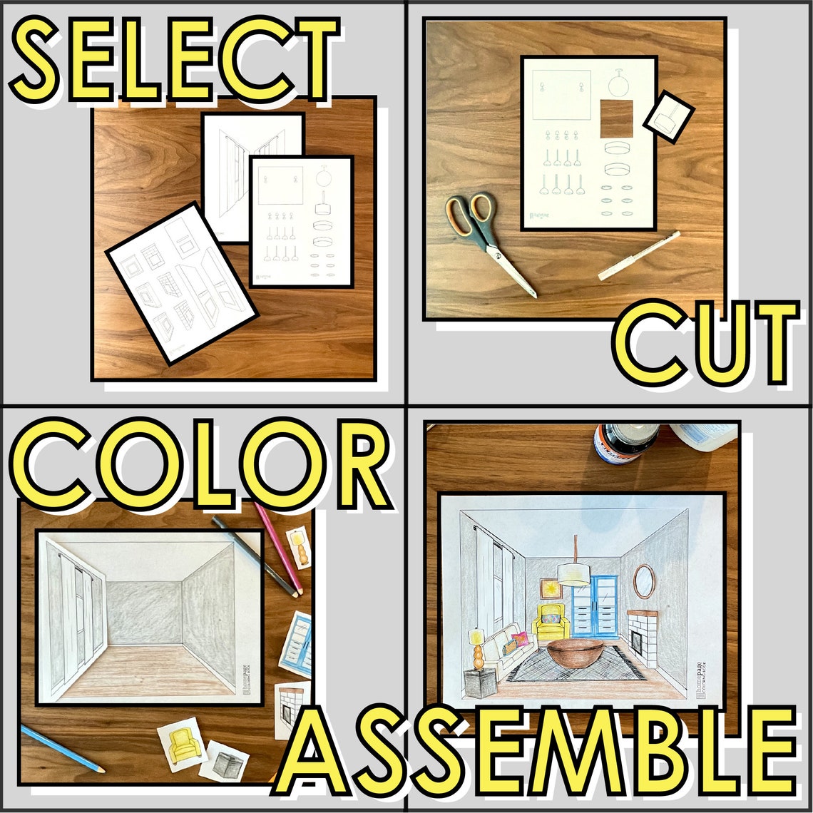 Living Room Coloring Book: Printable Interior Design Pages (PDF ...