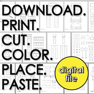 Living Room Printable Coloring Book Pages Sheets Instant Digital PDF ...