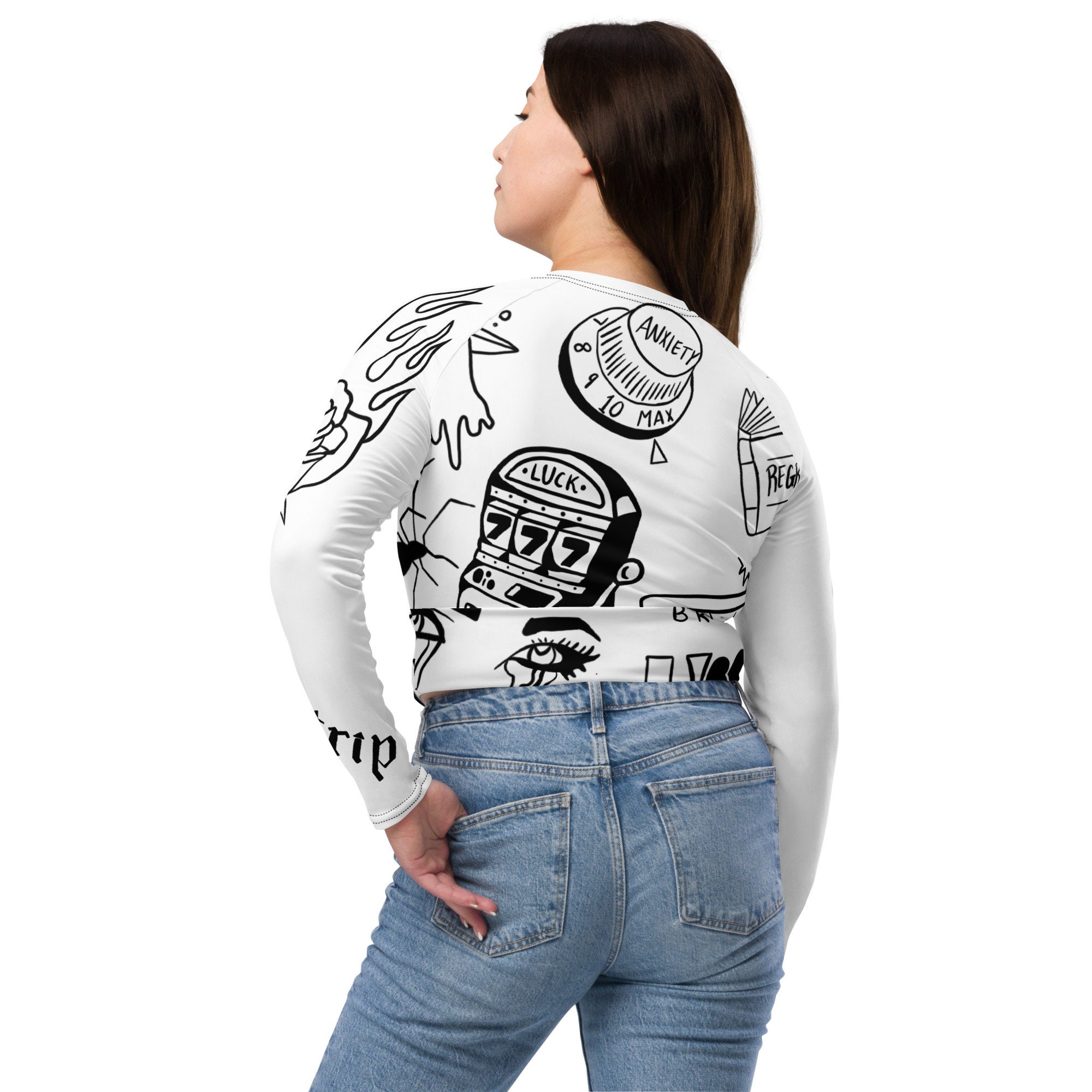 Fine Line Recycled Long-sleeve Crop Top - Etsy