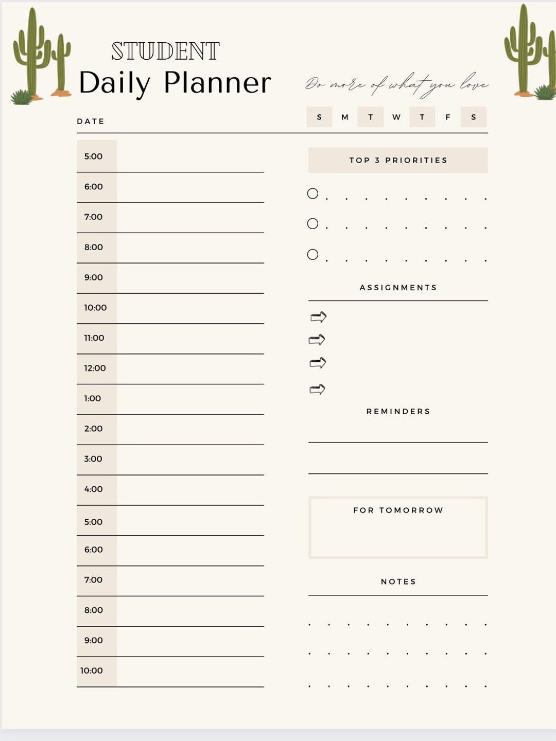 Printable Desert Student Planner - Etsy