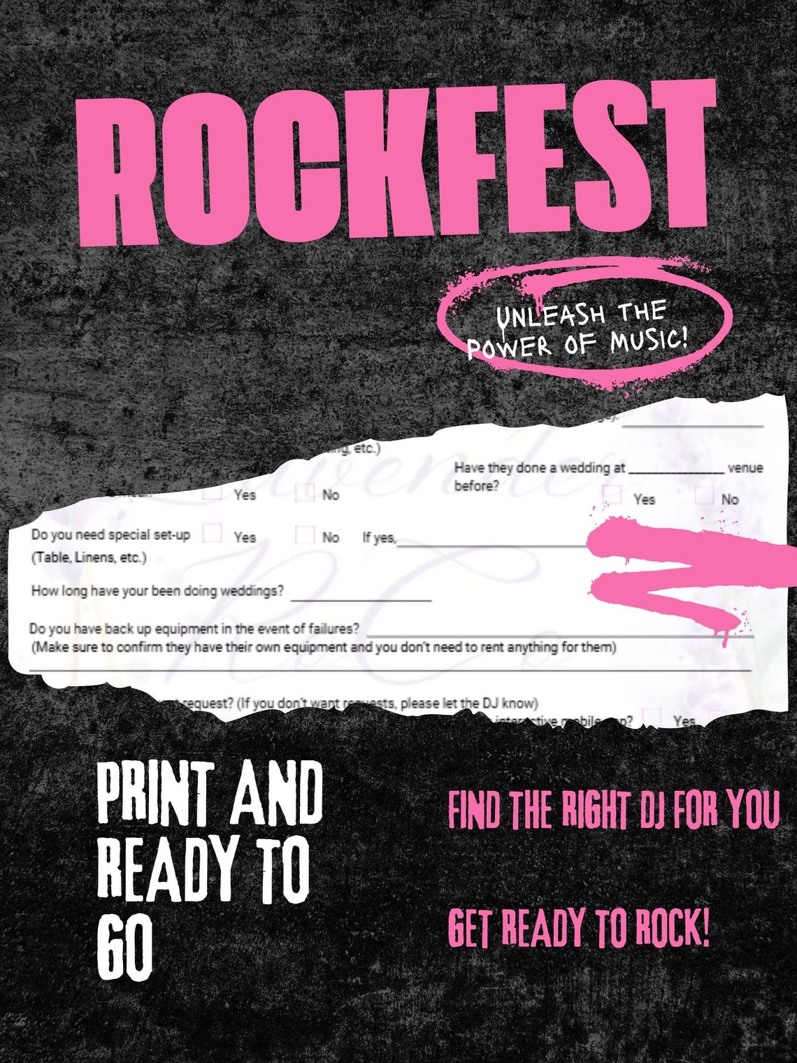 Wedding DJ Interview Form: Printable Vendor Questionnaire (PDF) - Etsy