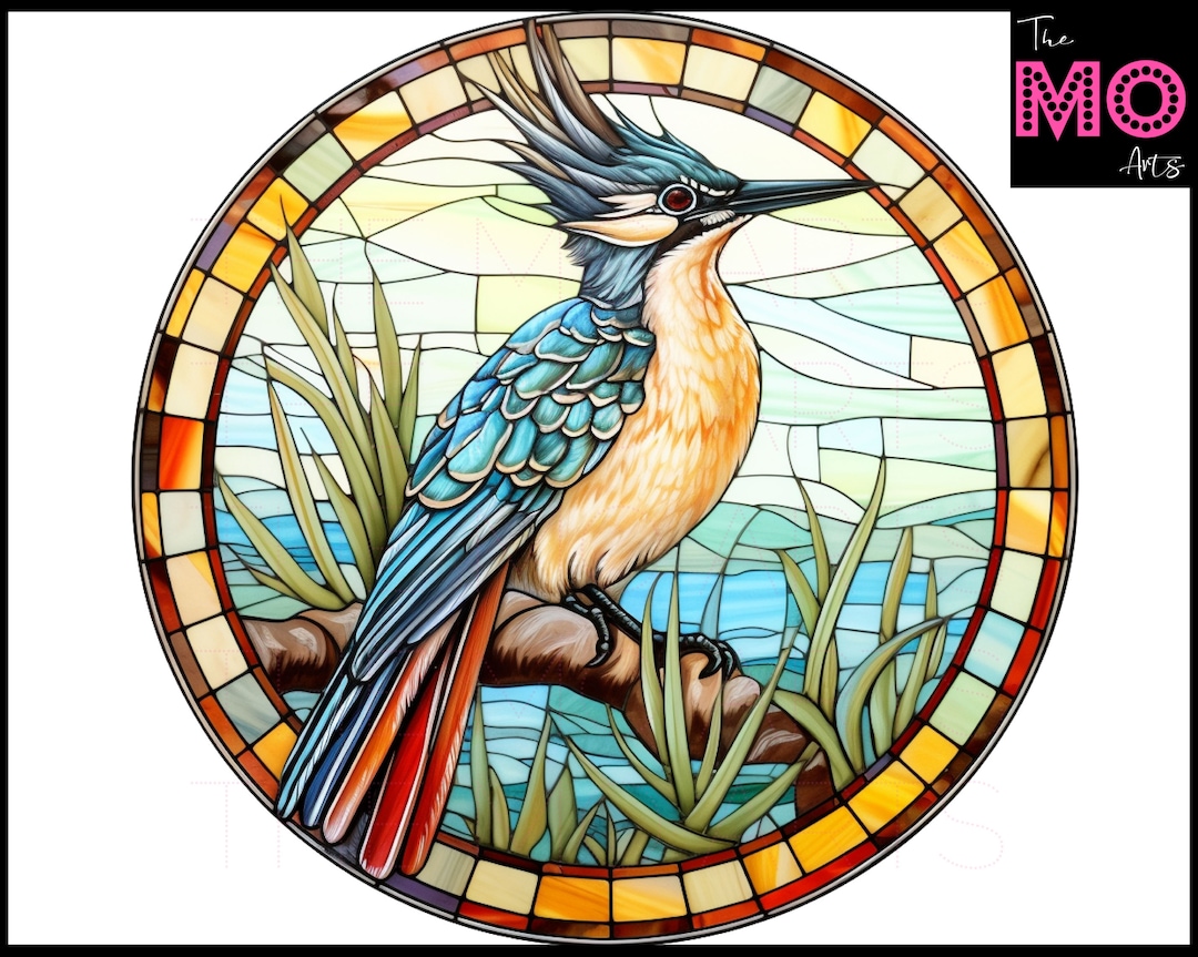 5 Roadrunner Bird Round Stained Glass Clipart Sublimation - Etsy