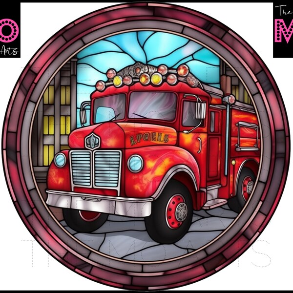 Stained Glass Fire Truck - Etsy