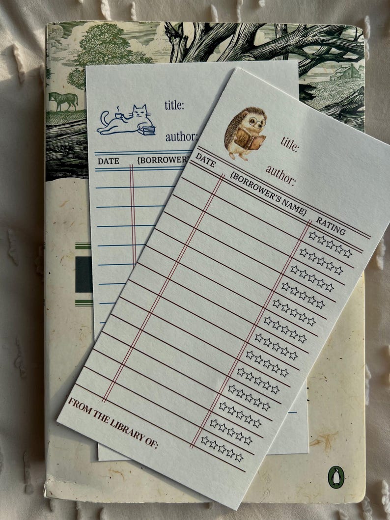 8 Personal Library Lending Cards Pack - Etsy