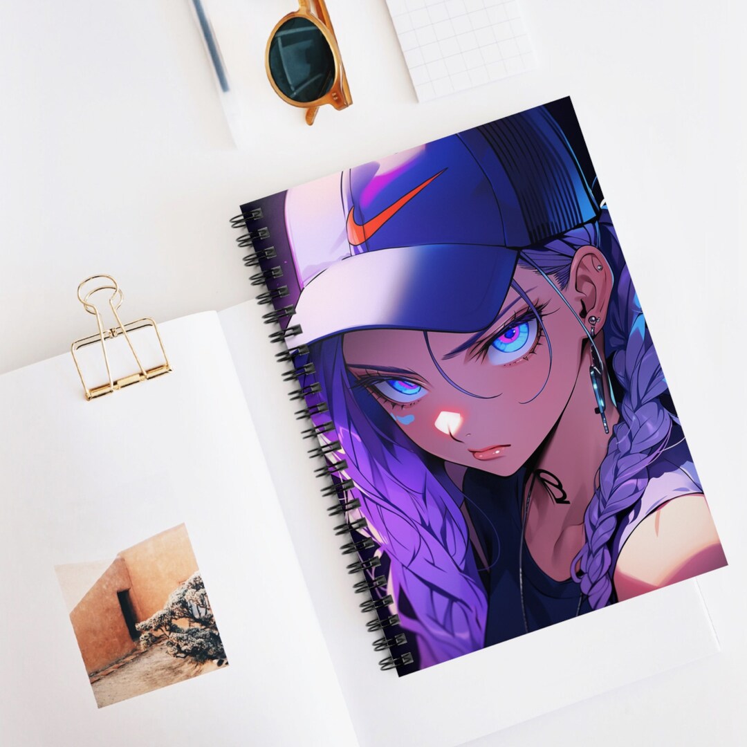 Anime Girl Notebook - Spiral, Ruled Line Journal - Etsy