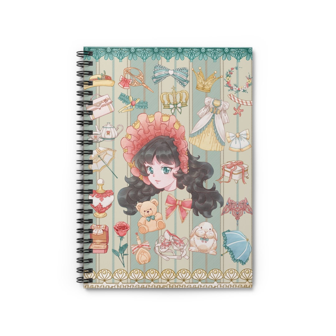 Vintage Anime Girl Notebook Spiral Notebook Ruled Line - Etsy