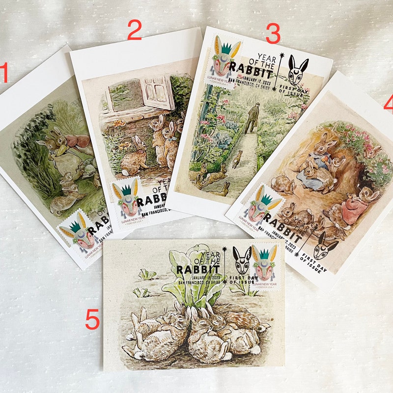 Rabbit Postcard - Etsy