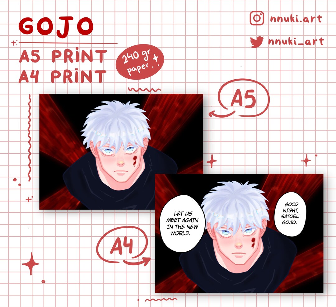 Print Gojo Print Gojo Drawing Jujutsu Kaisen - Etsy