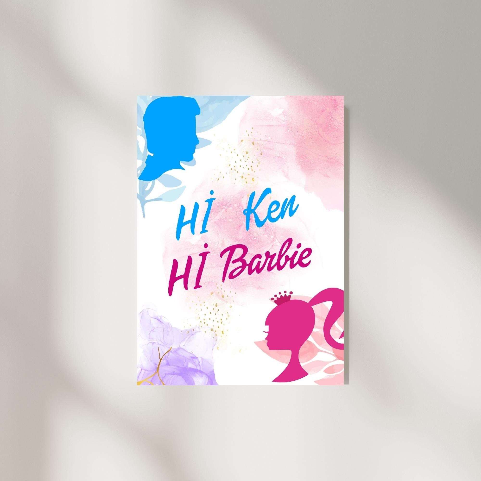 Hi Barbie Barbie Poster Hi Ken Poster Pink Barbie Poster - Etsy