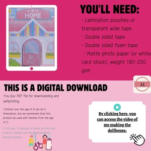 Doll House Printable, Paper Doll House, Busy Book Printable, Diy ...