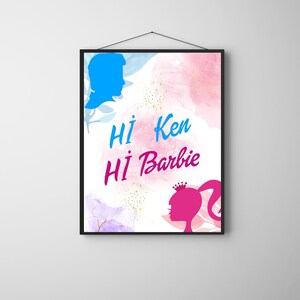 Hi Barbie Barbie Poster Hi Ken Poster Pink Barbie Poster - Etsy