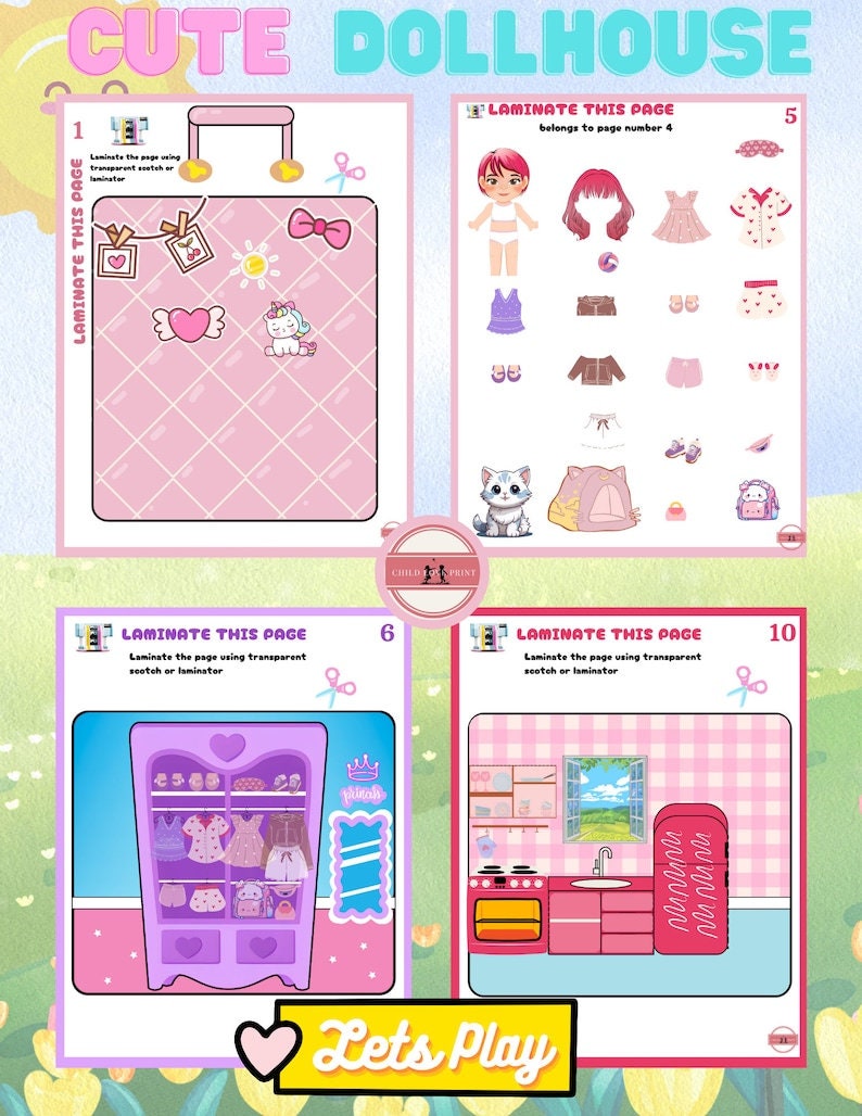 Doll House Printable, Paper Doll House, Busy Book Printable, Diy ...