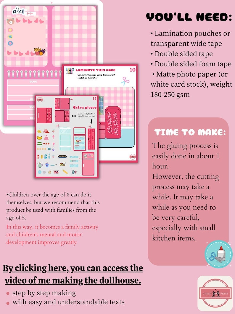 Doll House Printable, Paper Doll House, Busy Book Printable, Diy ...