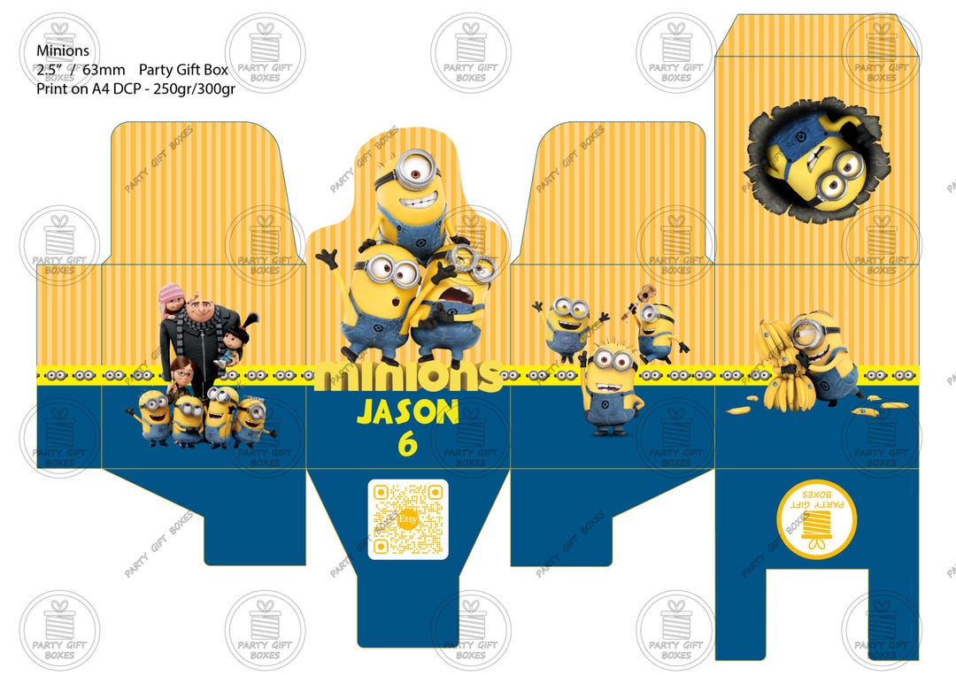 Minions Theme Birthday Party Gift Box Theme Birthday Party Gift Box ...
