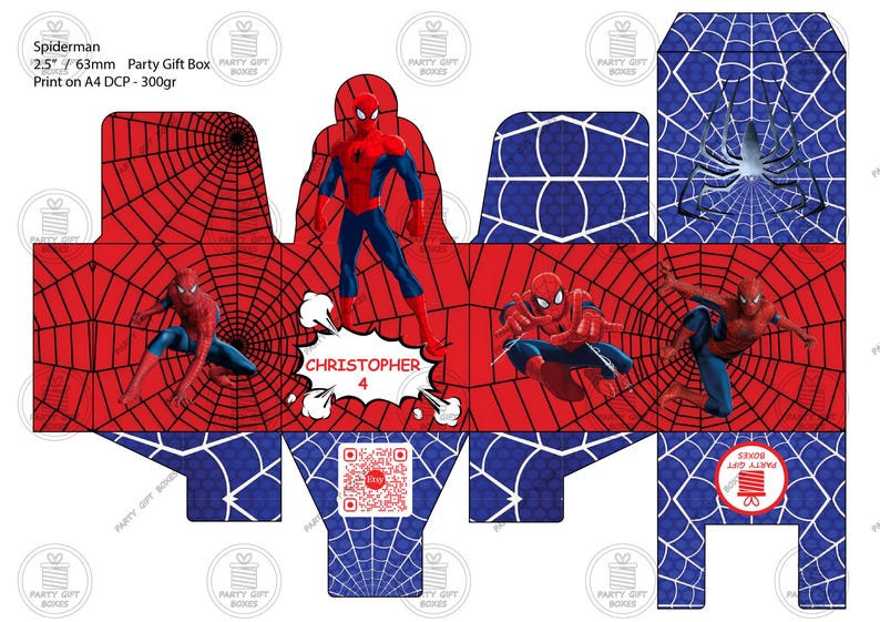 Spiderman Theme Birthday Party Gift Box Theme Birthday Party Gift Box ...