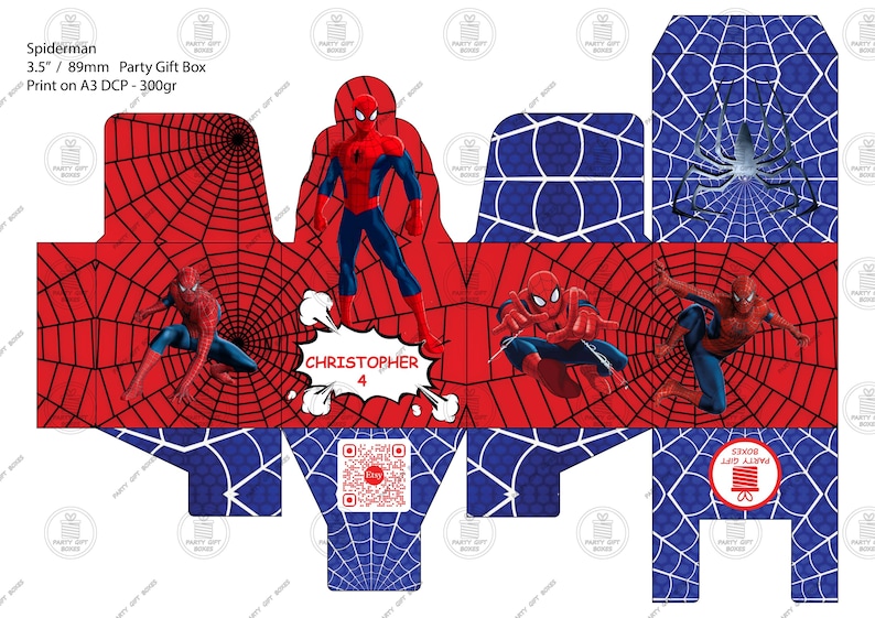 Spiderman Theme Birthday Party Gift Box Theme Birthday Party Gift Box ...