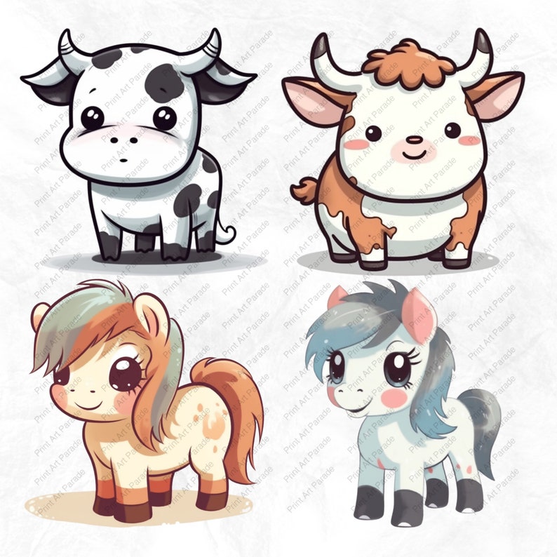 Farm Animal Clipart PNG Baby Farm Animals Clipart Baby Shower Clipart ...