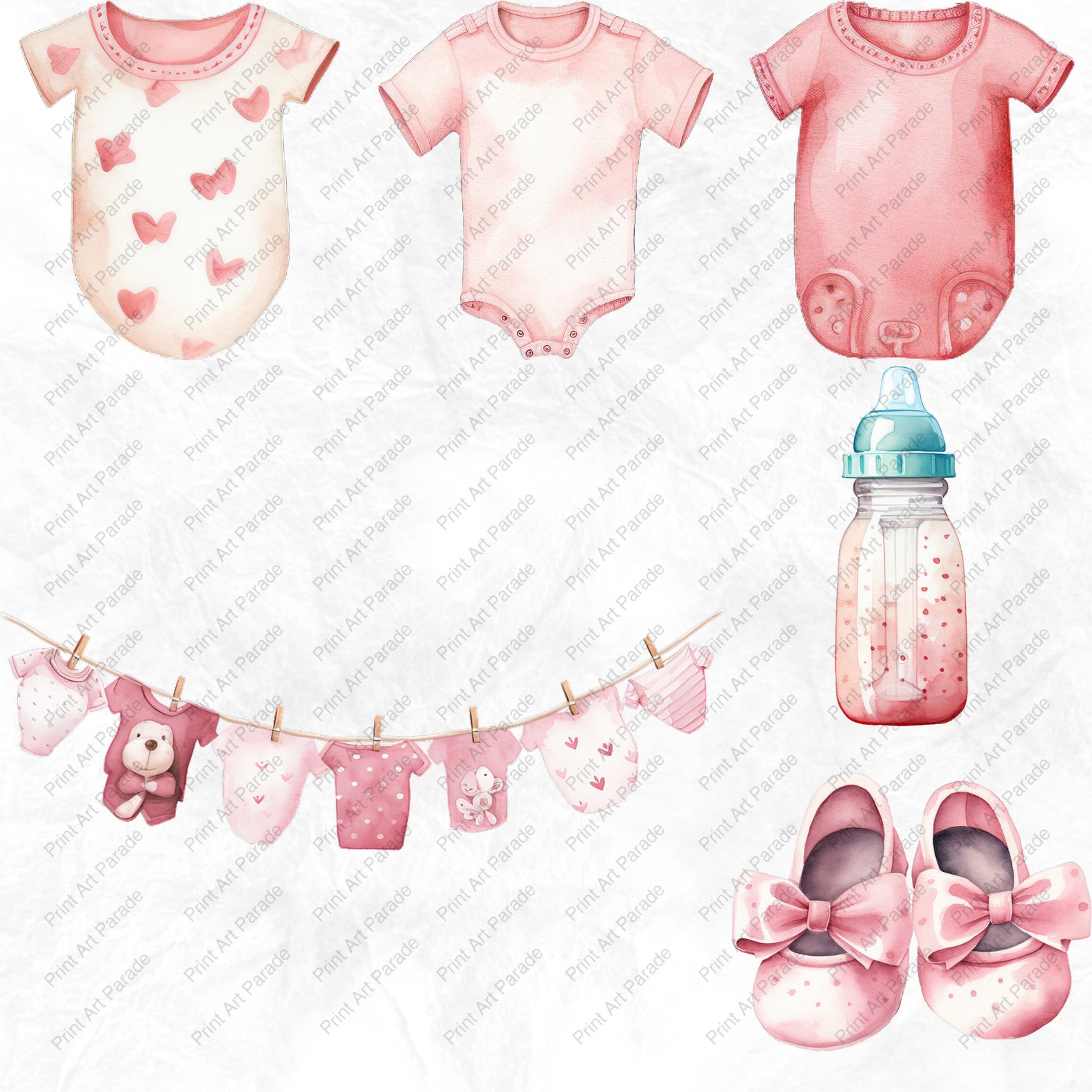 Watercolor Baby Shower Clipart PNG Newborn Nursery Baby Shower Baby ...