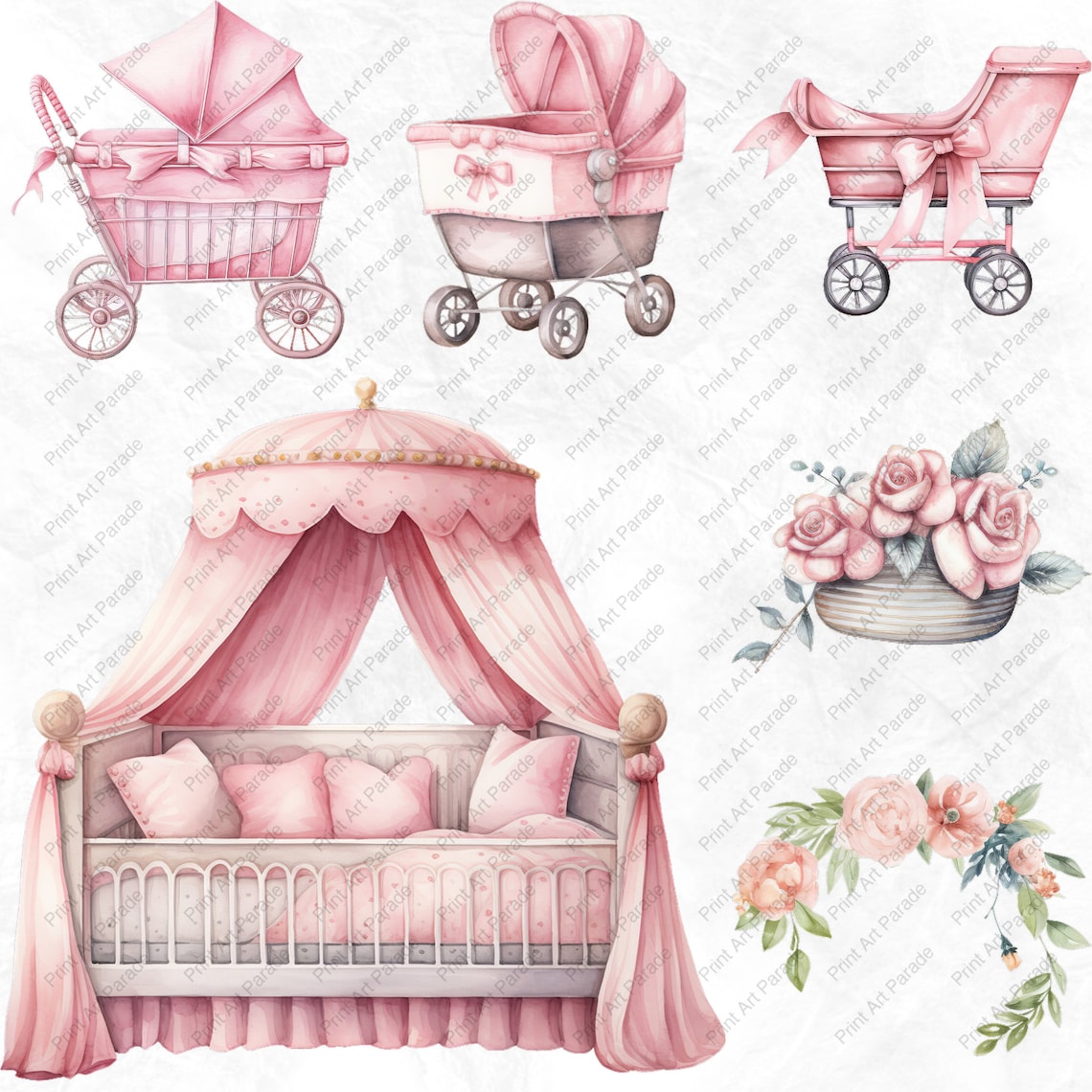 Watercolor Baby Shower Clipart PNG Newborn Nursery SVG Baby - Etsy