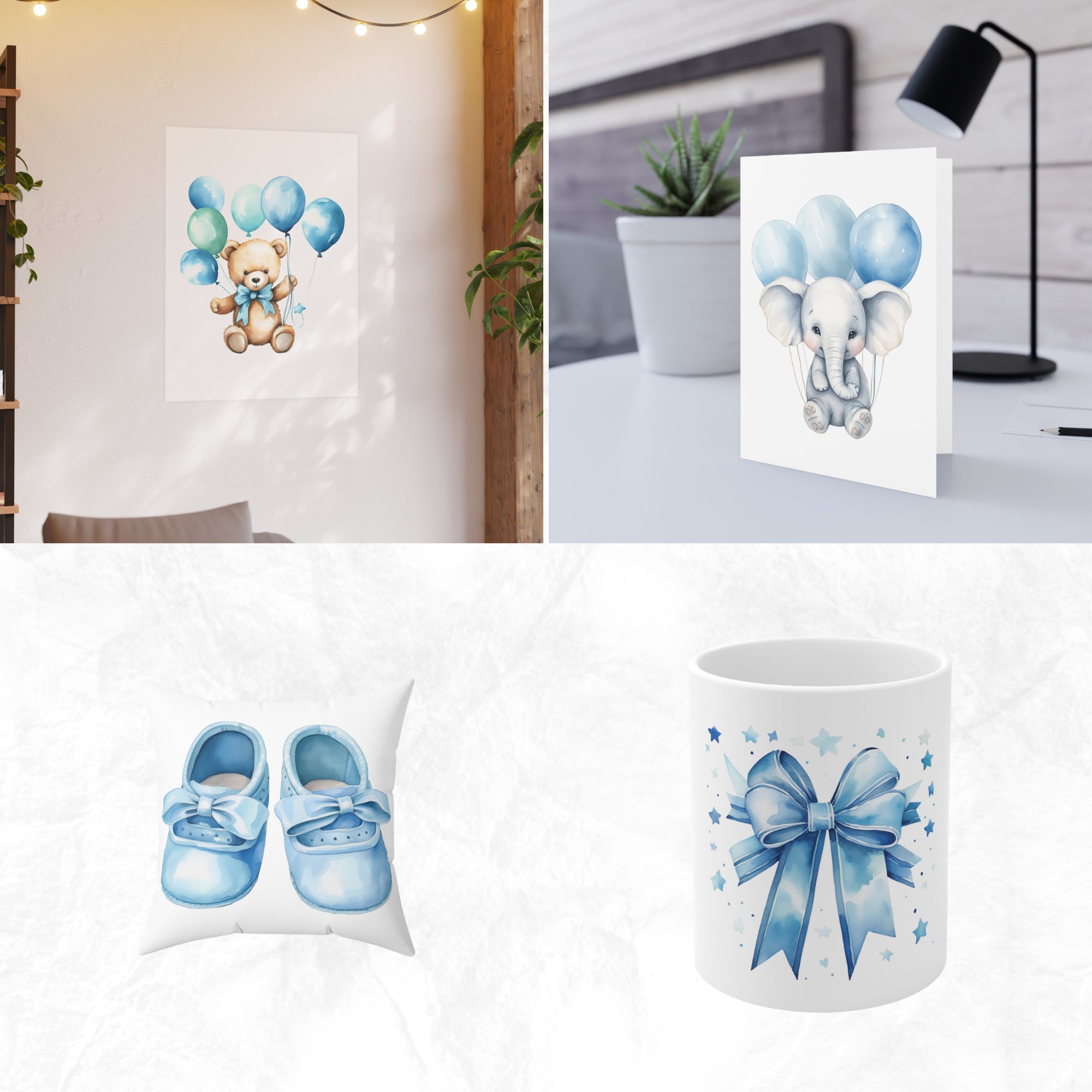 Watercolor Baby Shower Clipart PNG Newborn Nursery Baby Shower Baby Boy ...