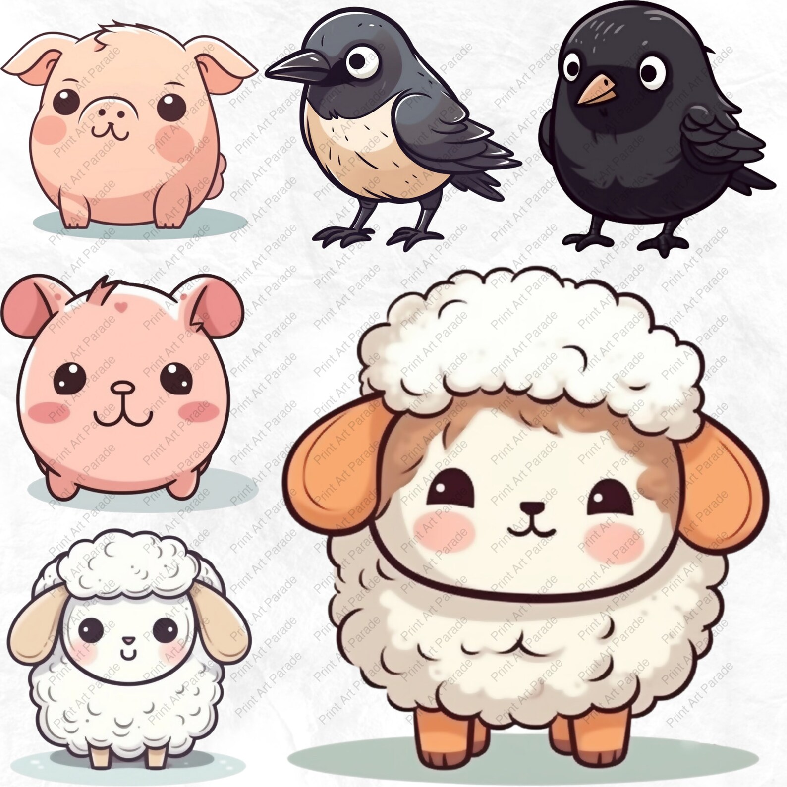 Farm Animal Clipart PNG Baby Farm Animals Clipart Baby Shower Clipart ...