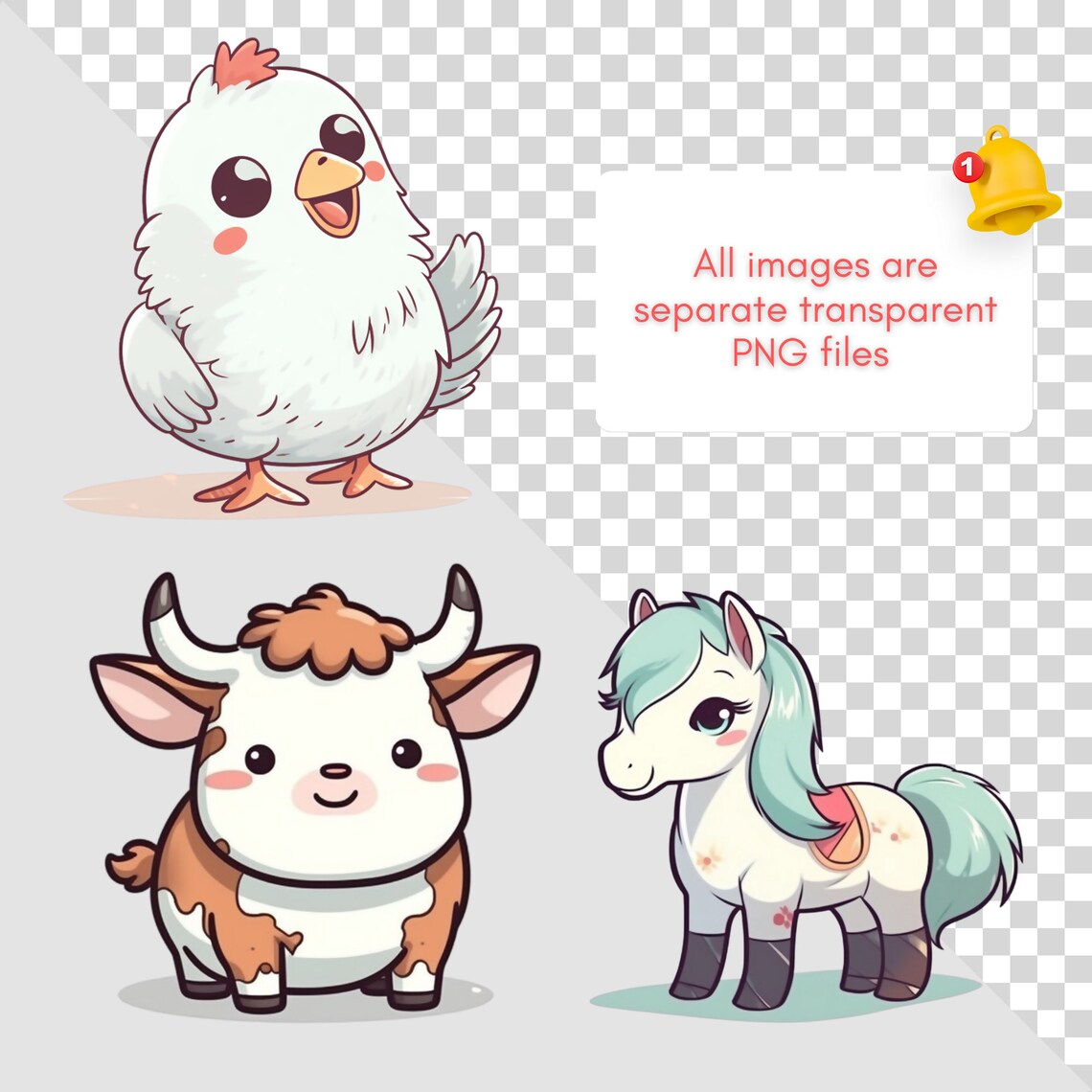 Farm Animal Clipart PNG Baby Farm Animals Clipart Baby Shower Clipart ...