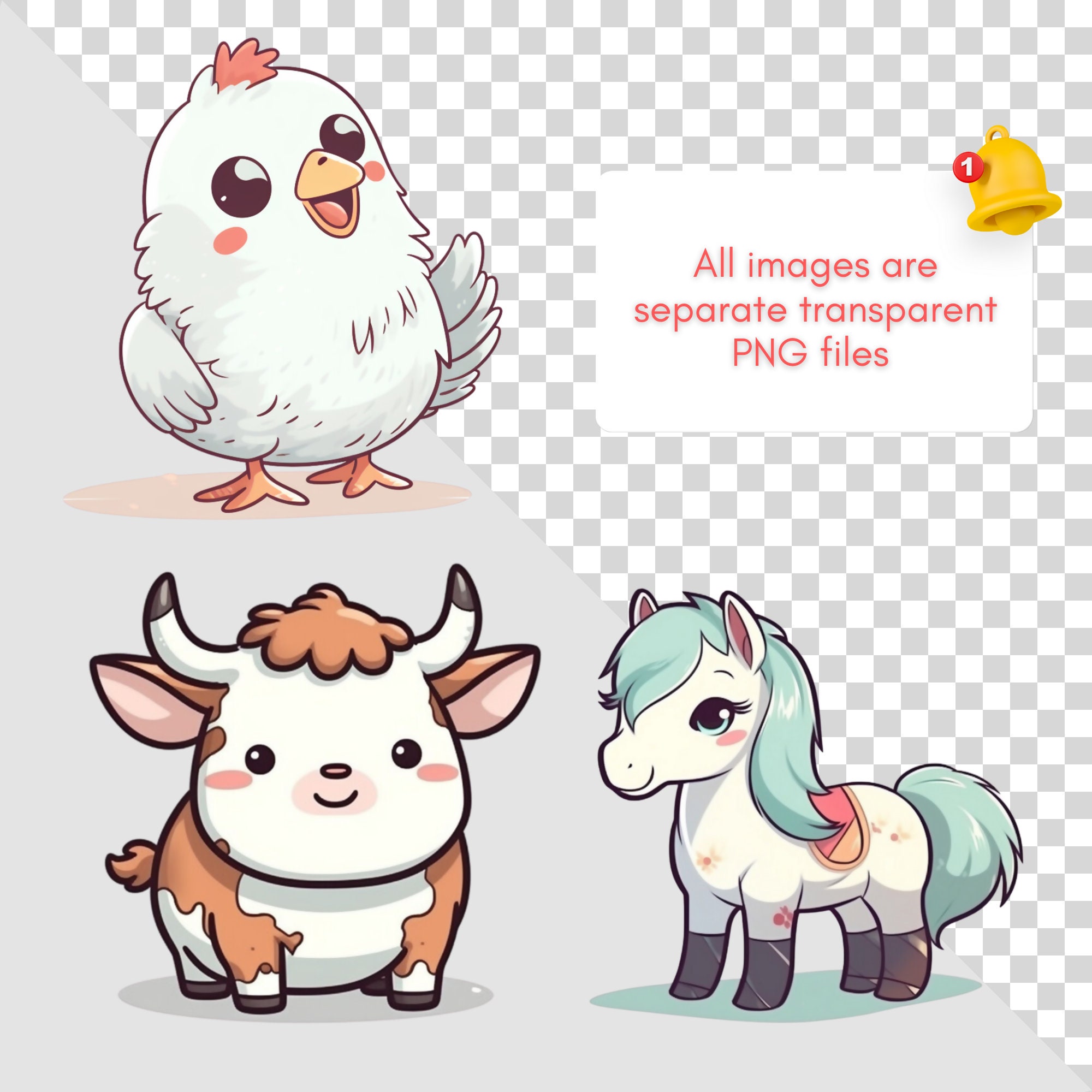 Farm Animal Clipart PNG Baby Farm Animals Clipart Baby Shower Clipart ...