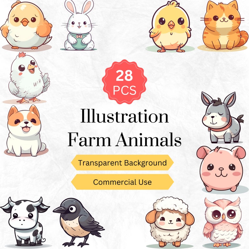 Farm Animal Clipart PNG Baby Farm Animals Clipart Baby Shower Clipart ...
