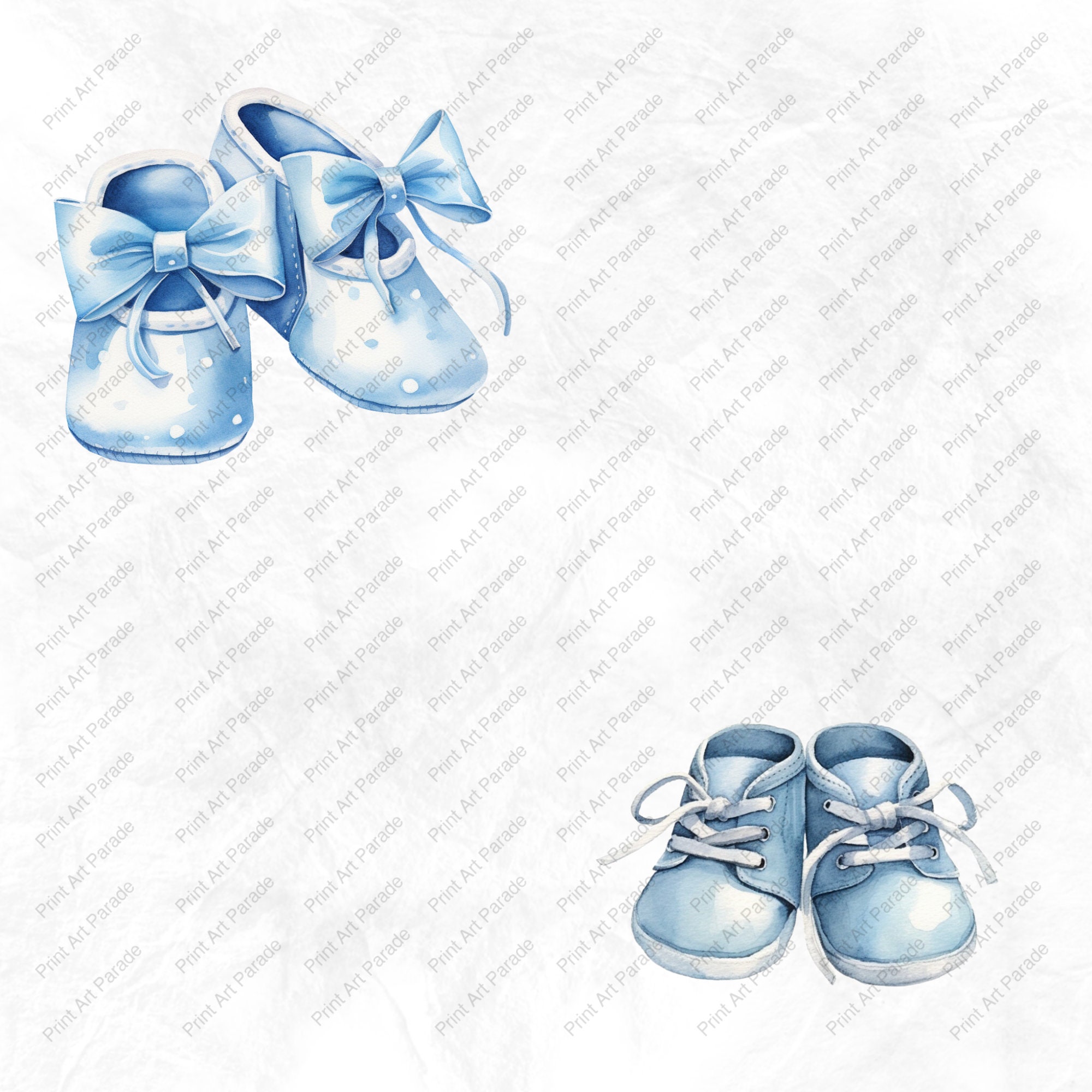 Watercolor Baby Boy Shoe Clipart PNG Newborn Nursery Baby Shower Baby ...