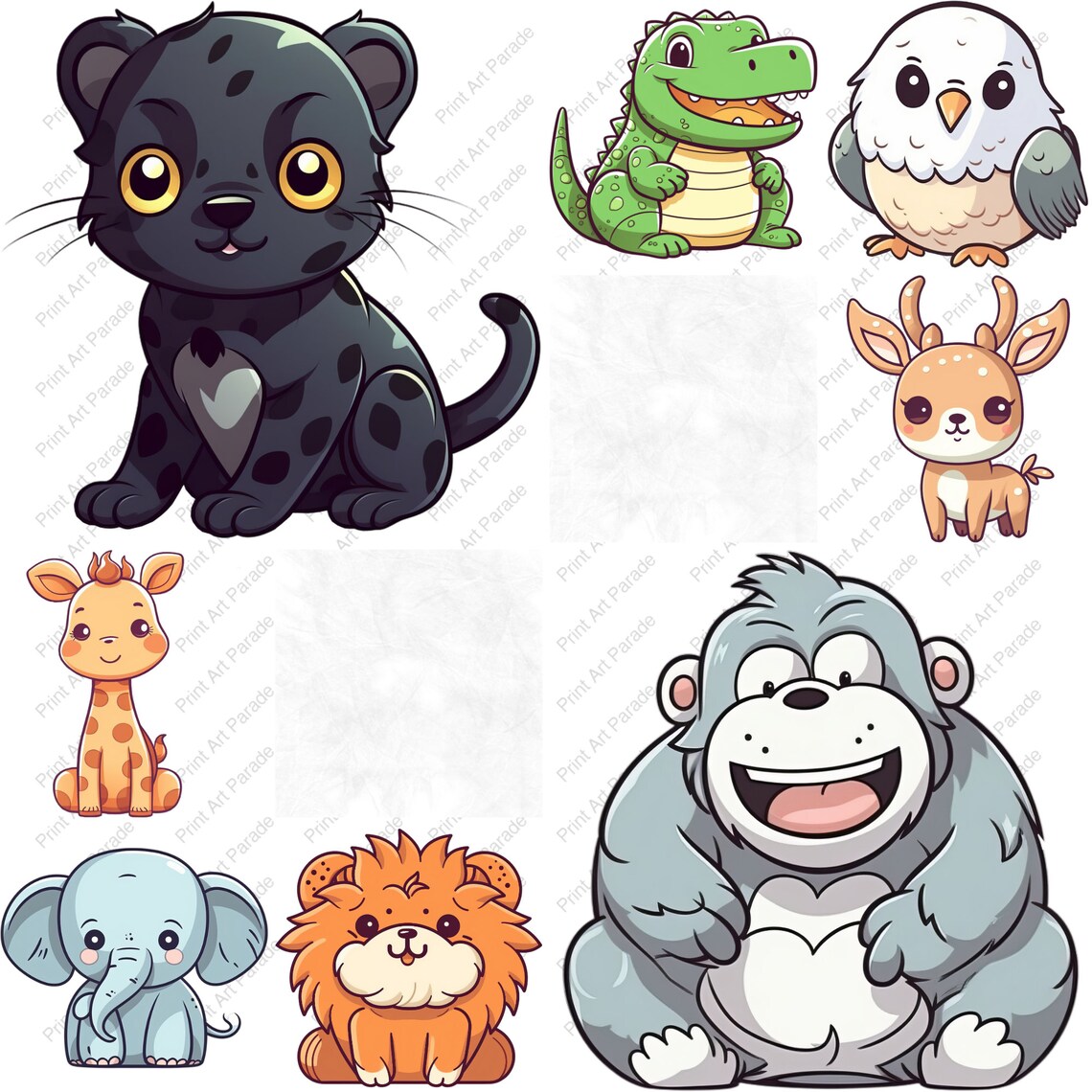 Safari Animal Clipart PNG Baby Safari Animal Clipart Baby Shower ...