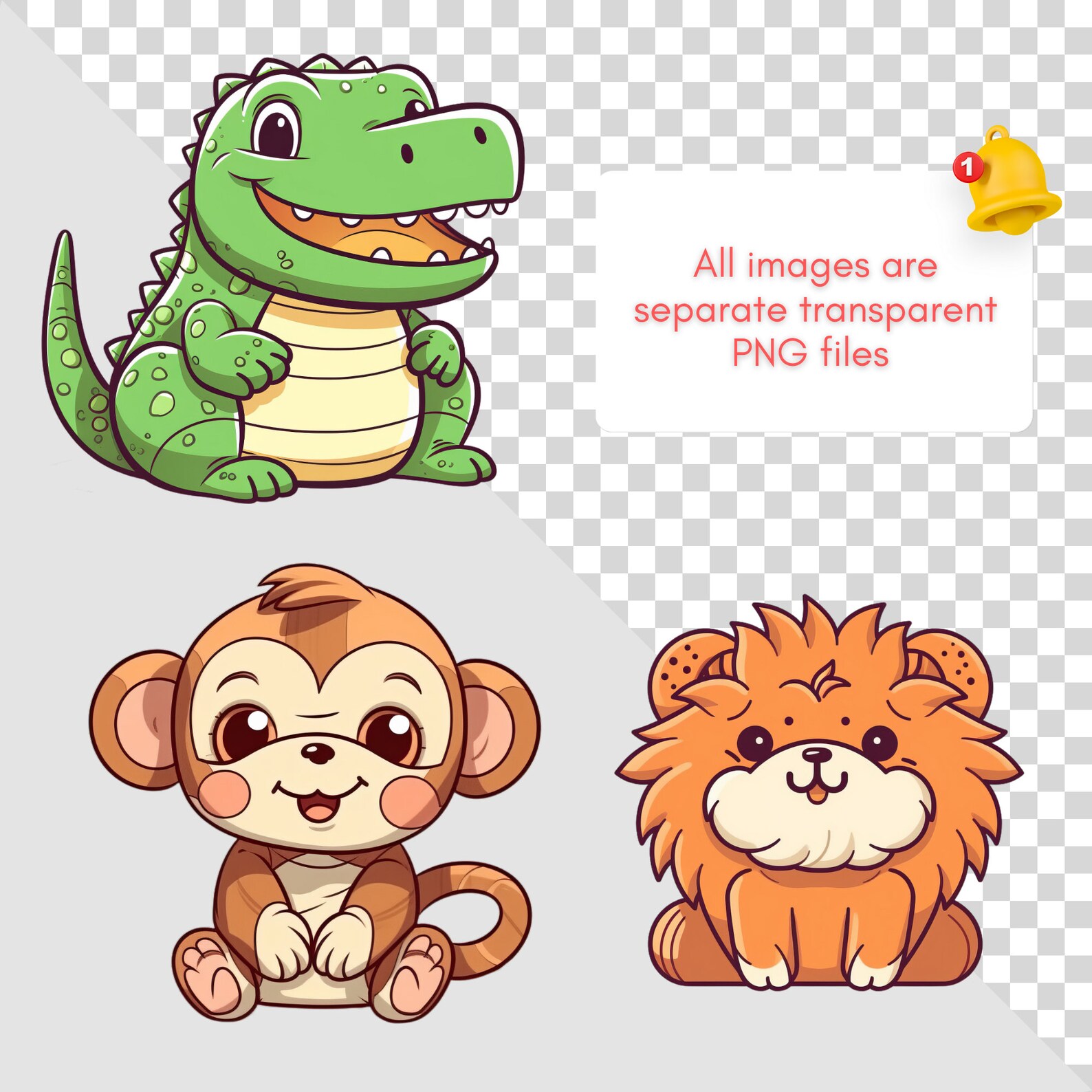 Safari Animal Clipart PNG Baby Safari Animal Clipart Baby Shower ...