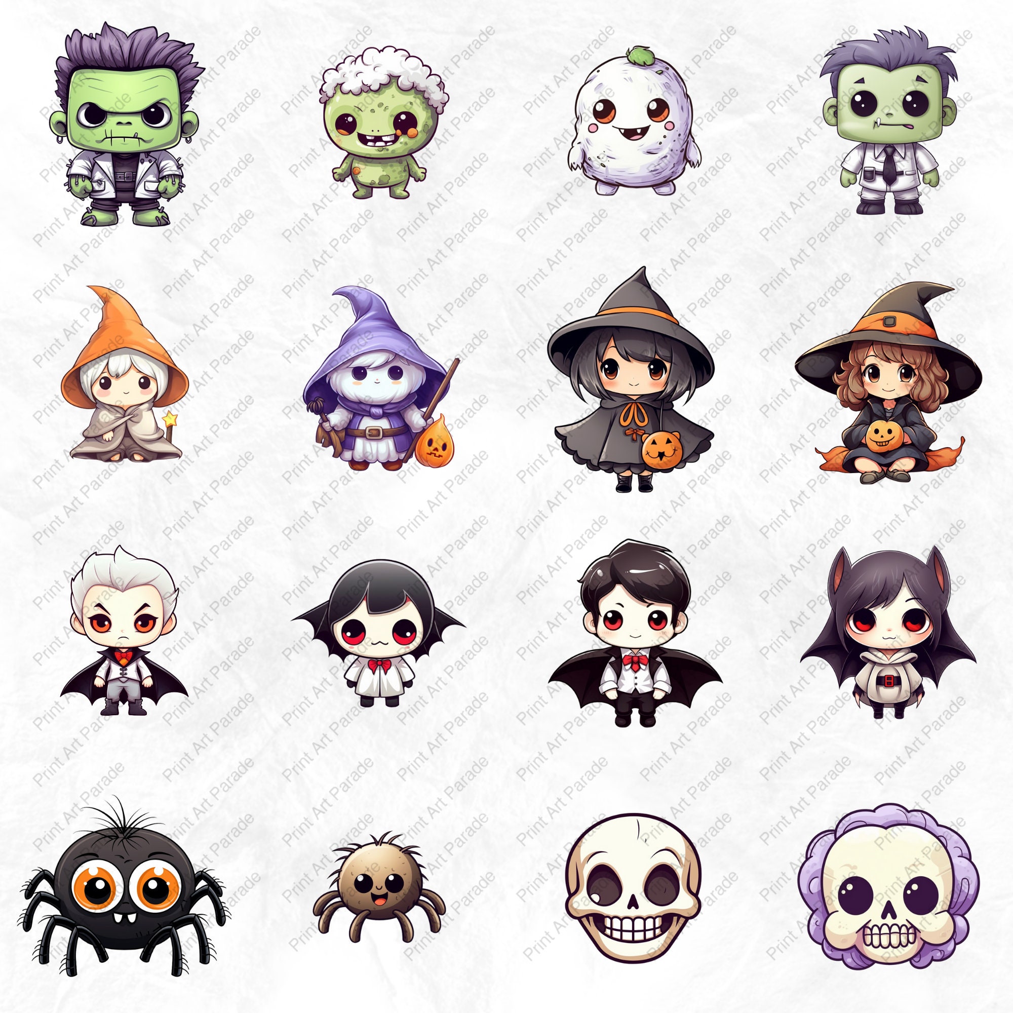 Cute Halloween Clipart PNG for Halloween Decor and Halloween Gift ...