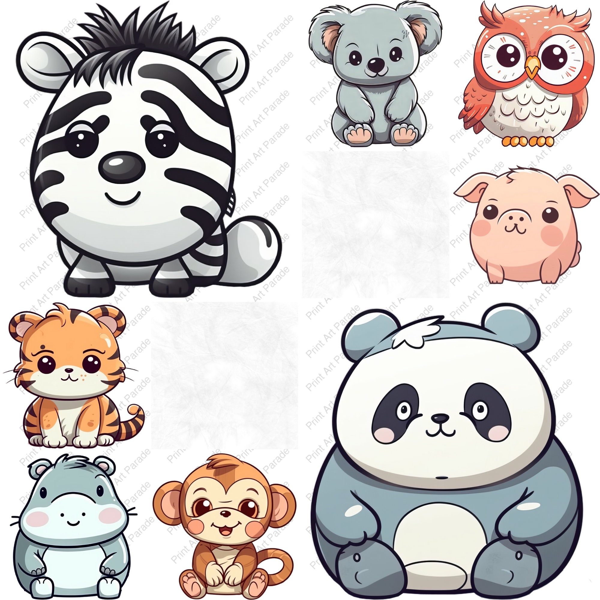 Safari Animal Clipart PNG Baby Safari Animal Clipart Baby Shower ...