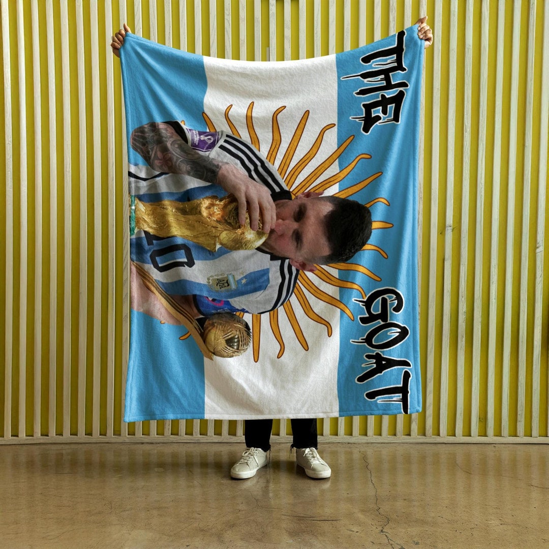 Lionel Messi Plush Blanket, Football Soccer Fan Gift Argentina Soccer ...