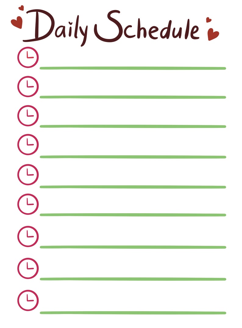 Digital Ready to Print to Do List Daily Schedule 5 Different Styles - Etsy