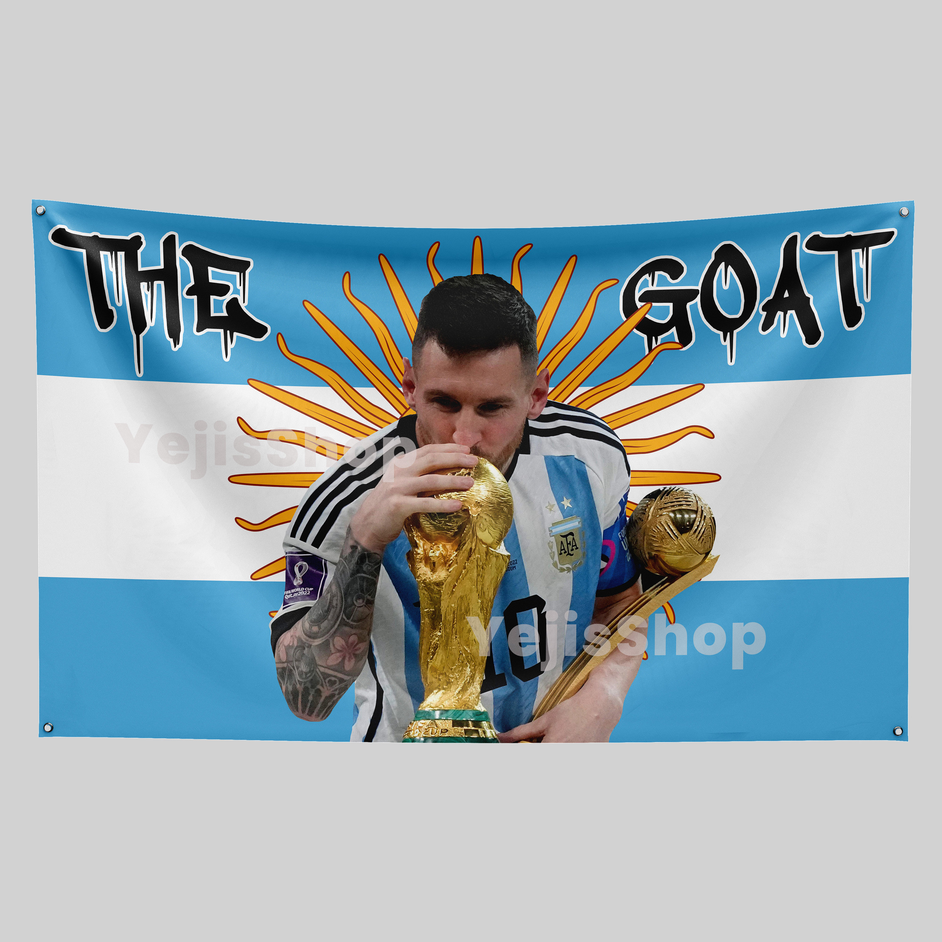 Lionel Messi Flag, Messi Argentina Flag, Gift for Him Soccer Fan Gift ...