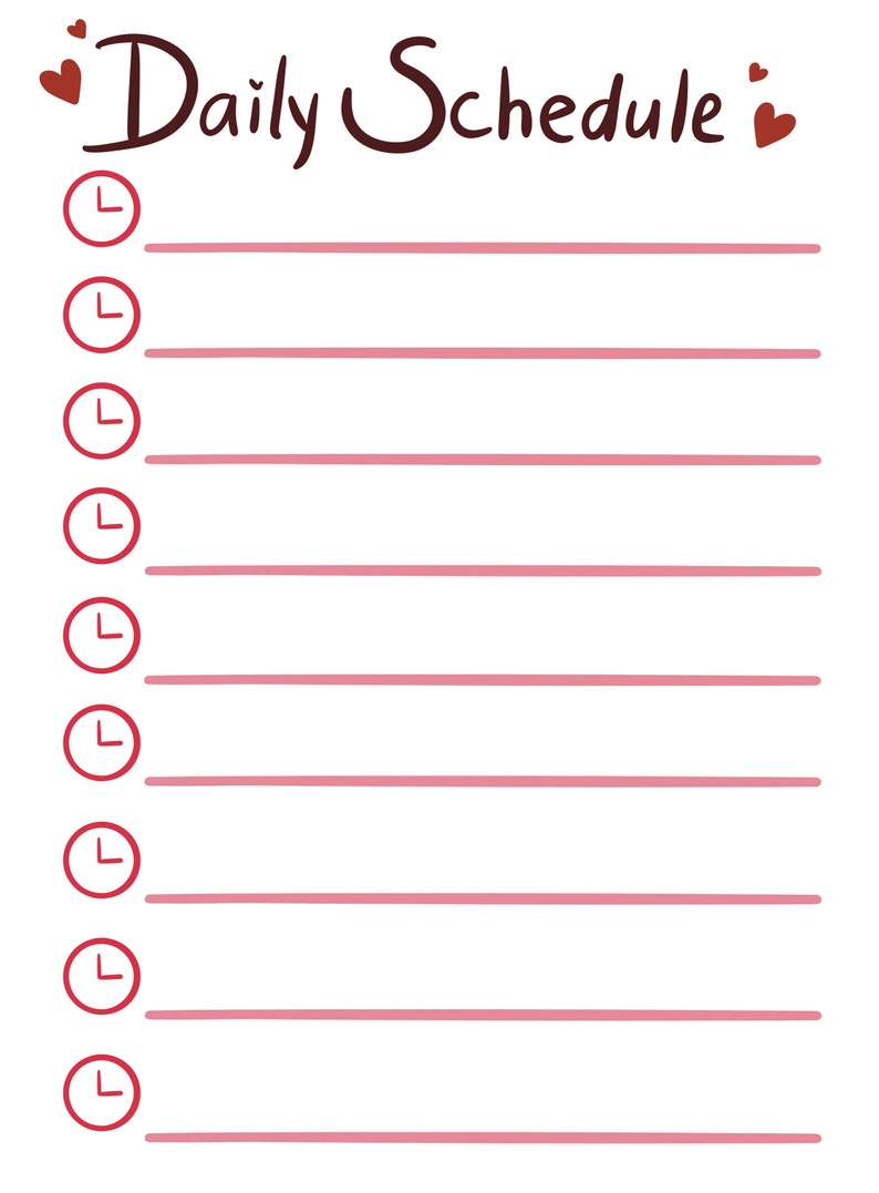 Digital Ready to Print to Do List Daily Schedule 5 Different Styles - Etsy