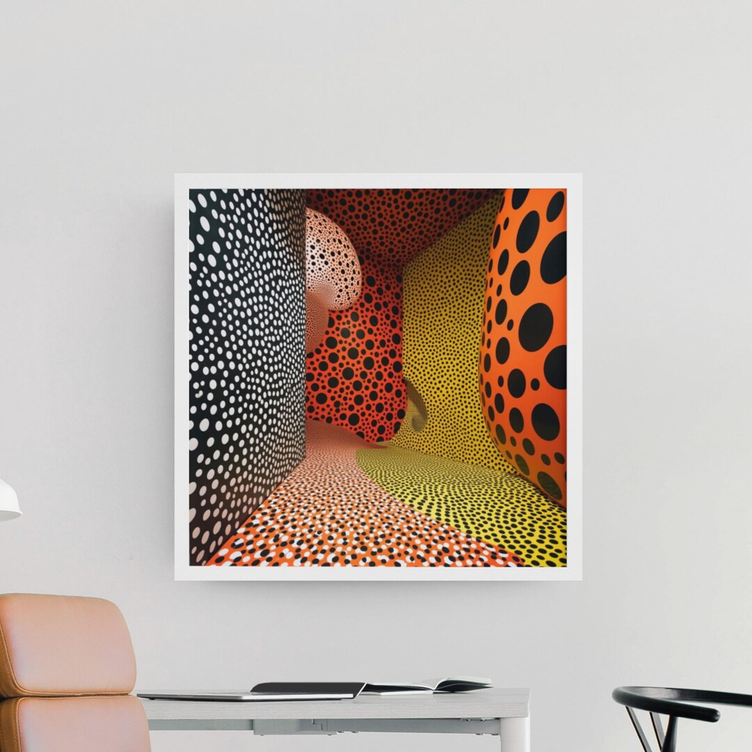 Bold Abstract Dots Pattern Wall Art, Modern Polka Dot Design Print ...