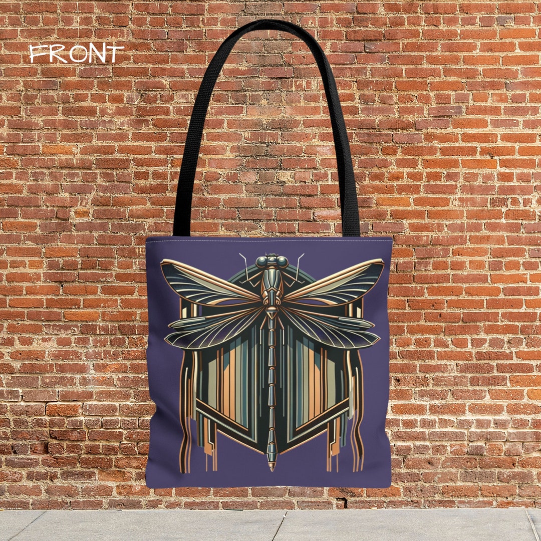 Stunning Dragonfly Art Deco Dark Academin Tote Bag, Naturecore ...