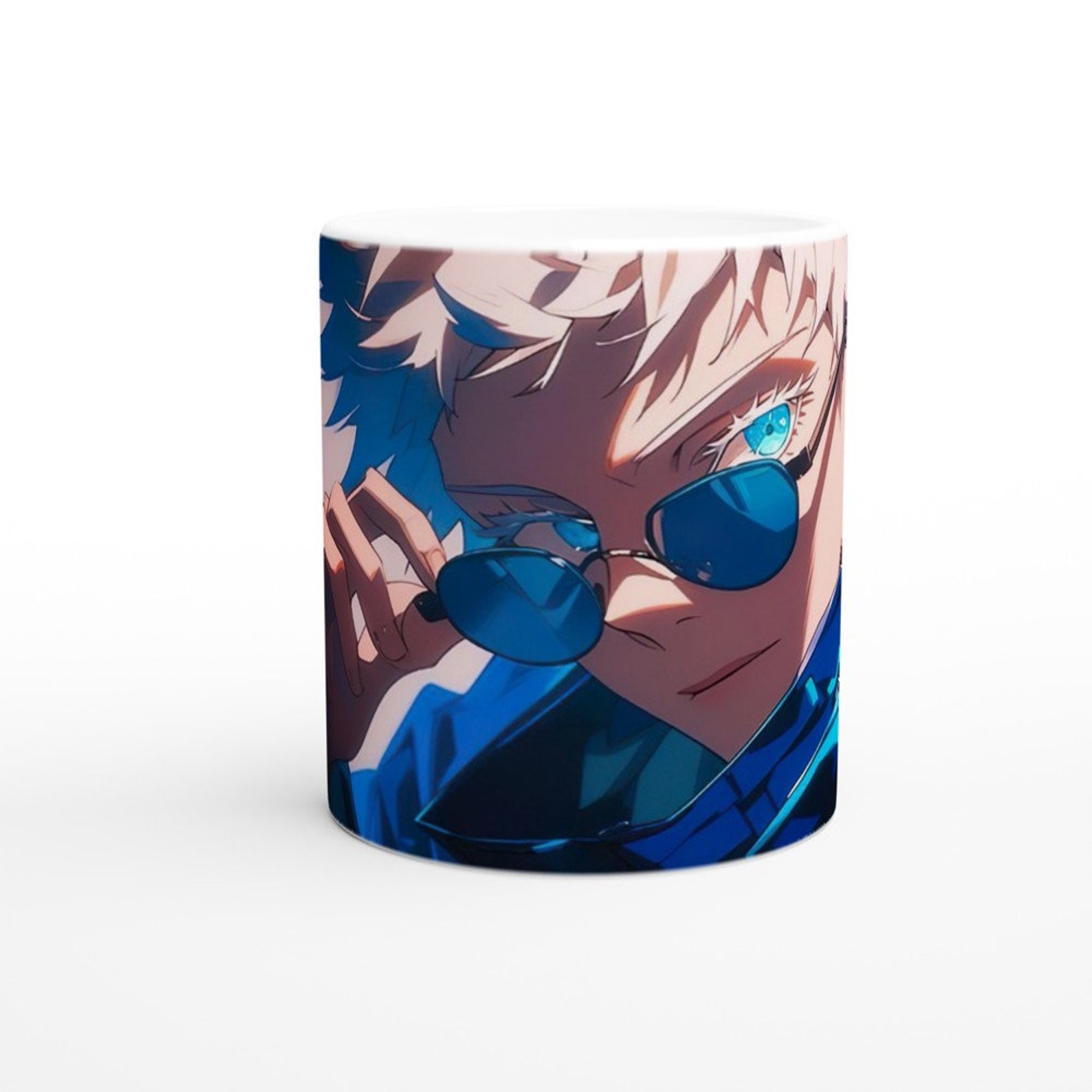 Anime Design, Gojo Inspired Graphic Print, 11oz Ceramic Mug, Anime Fan ...