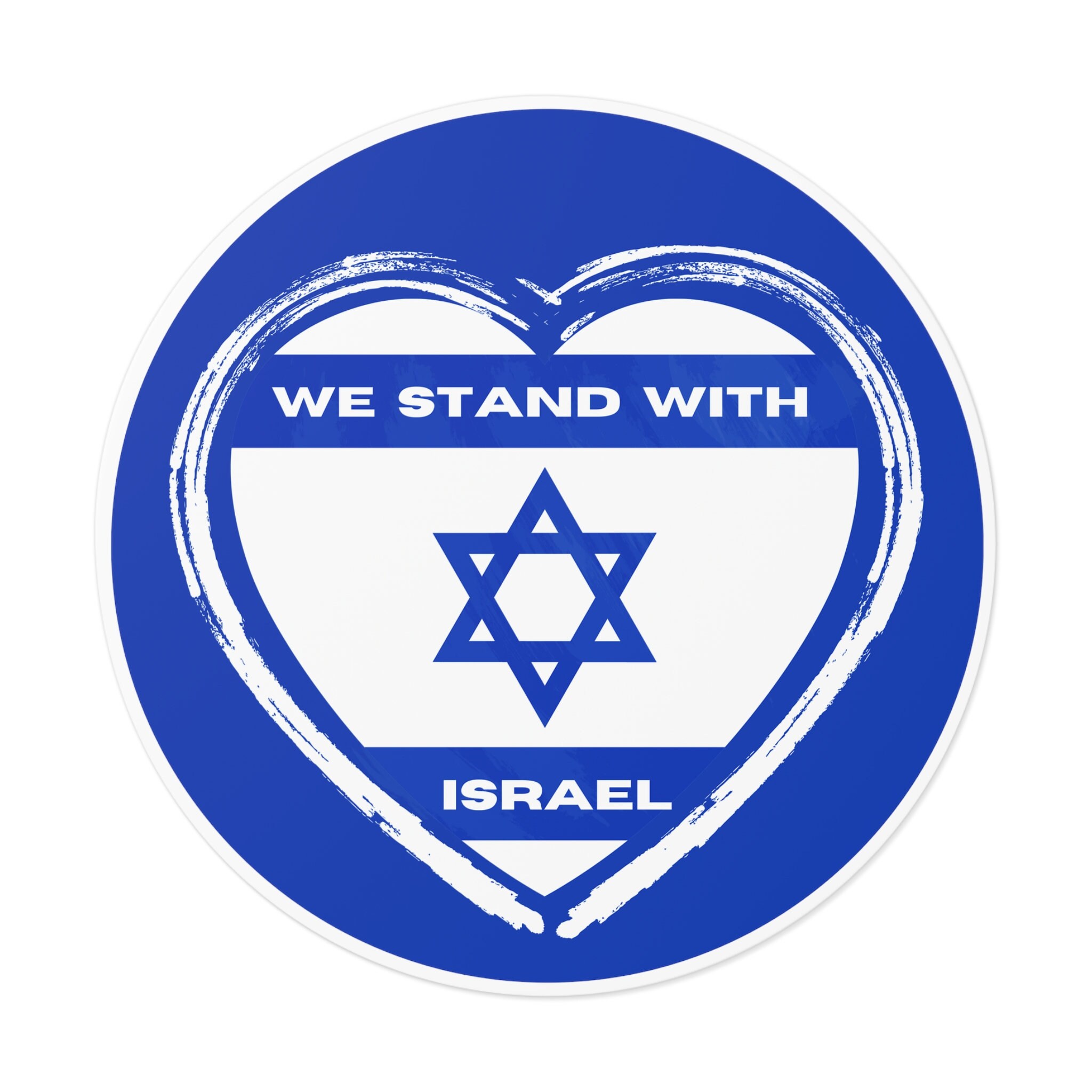 We Stand With Israel Round Vinyl Stickers Support Israel Flag Sticker ...