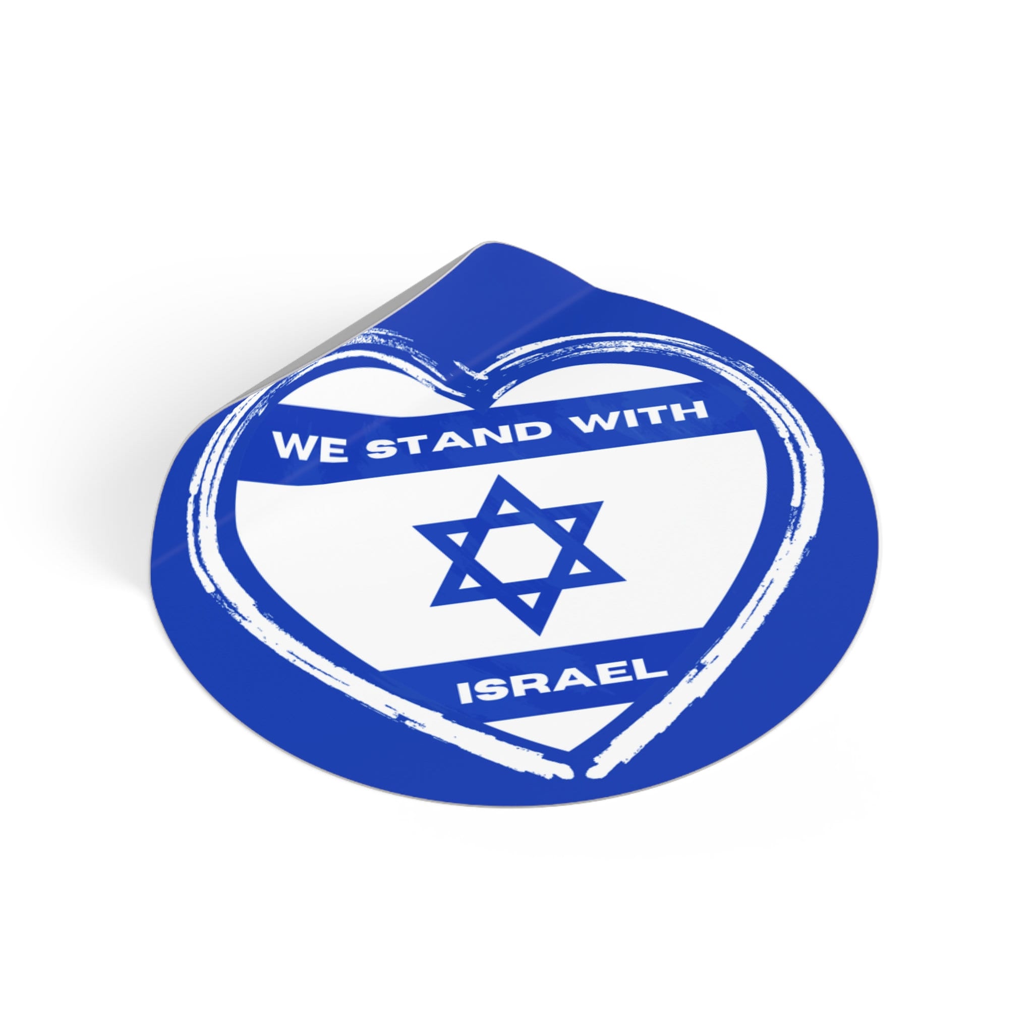 We Stand With Israel Round Vinyl Stickers Support Israel Flag Sticker ...